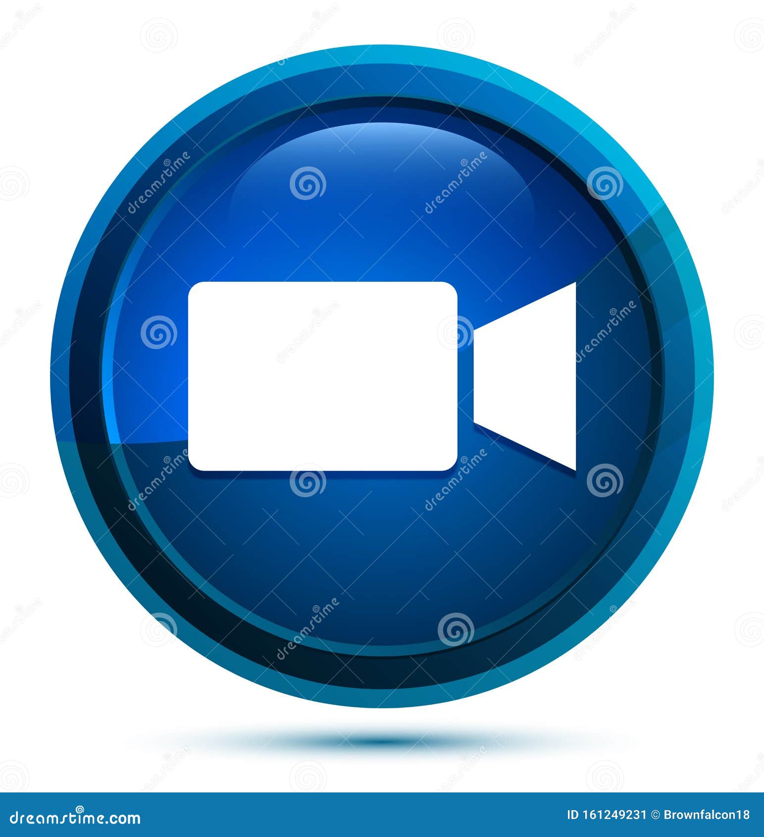 Video Camera Icon Elegant Blue Round Button Illustration Stock Vector ...