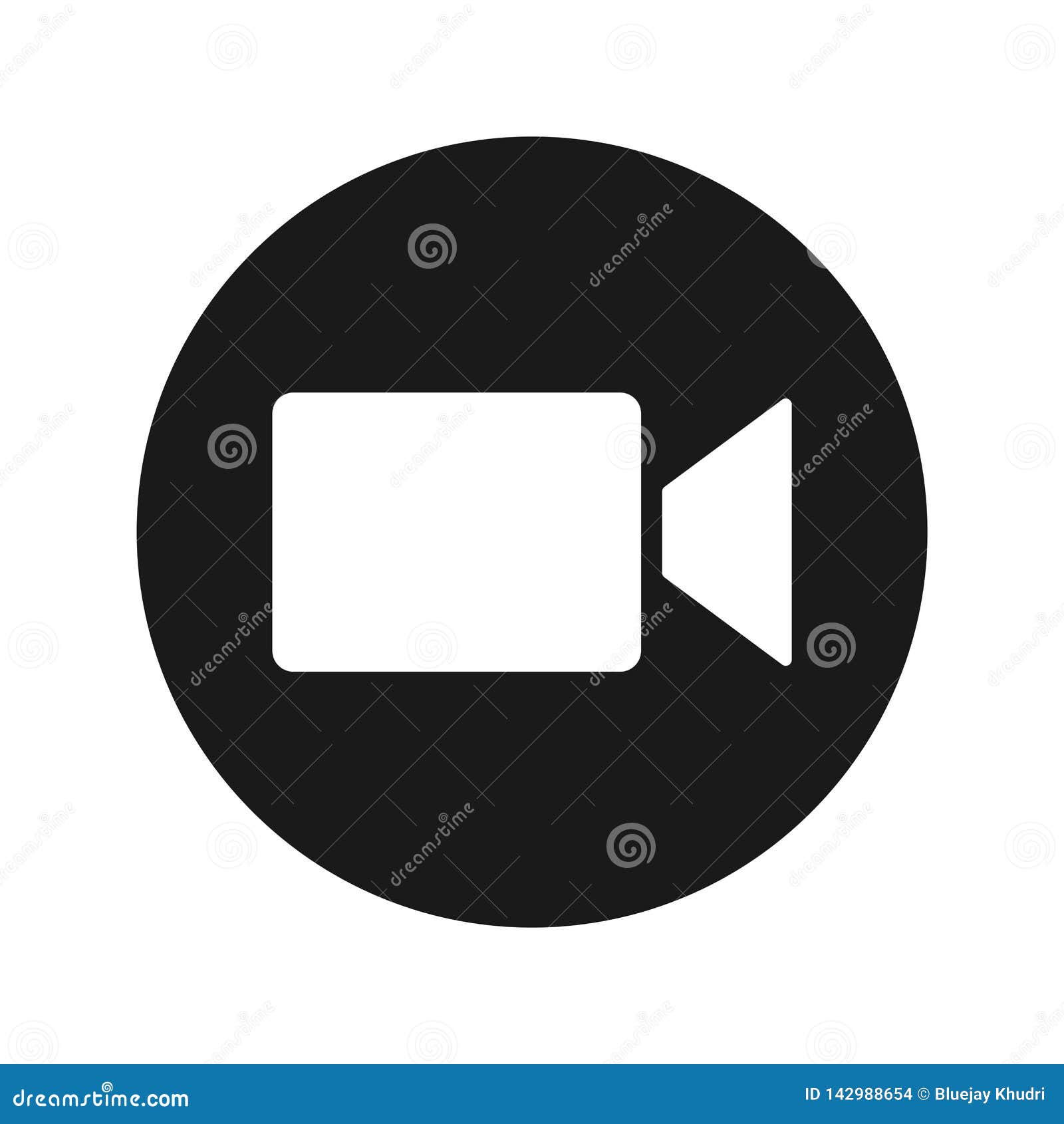 Video Camera Icon Flat Black Round Button Vector Illustration Stock ...