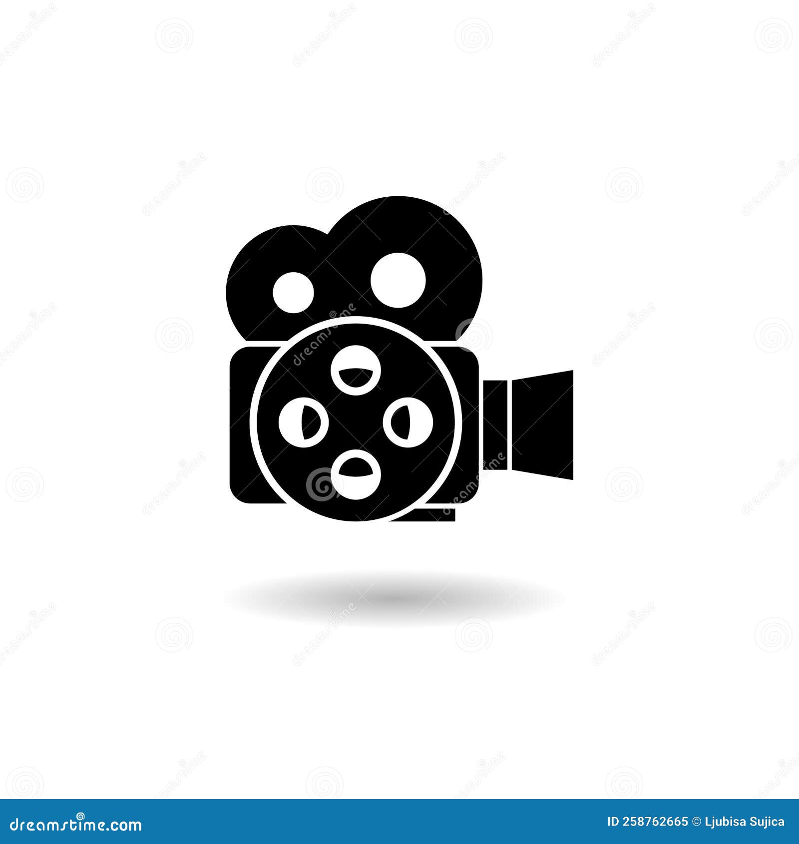 Video Camera Icon Logo with Shadow Stock Vector - Illustration of ...