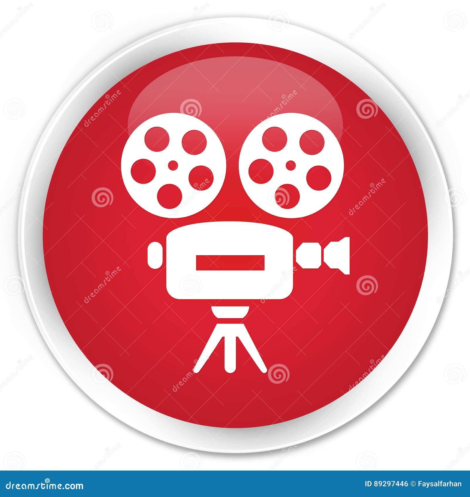 Video Camera Icon Premium Red Round Button Stock Illustration ...