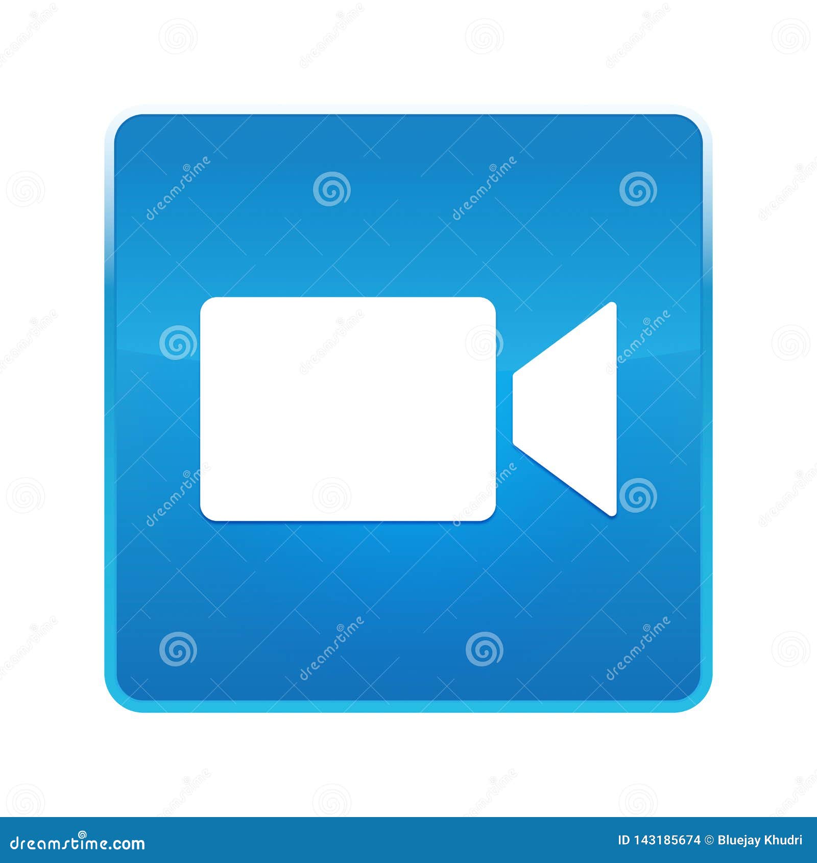 Video Camera Icon Shiny Blue Square Button Stock Illustration ...