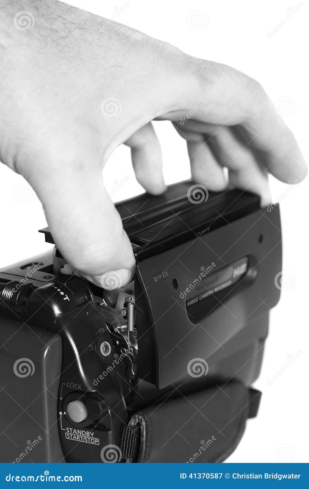 Video Camera Inserting Tape C Stock Image - Image of hand, electronic ...