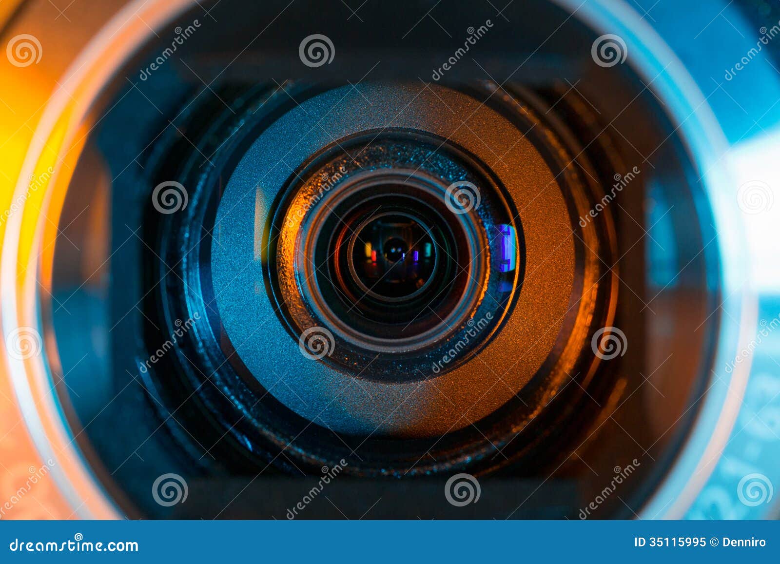 Video camera lens closeup stock image. Image of lens - 35115995