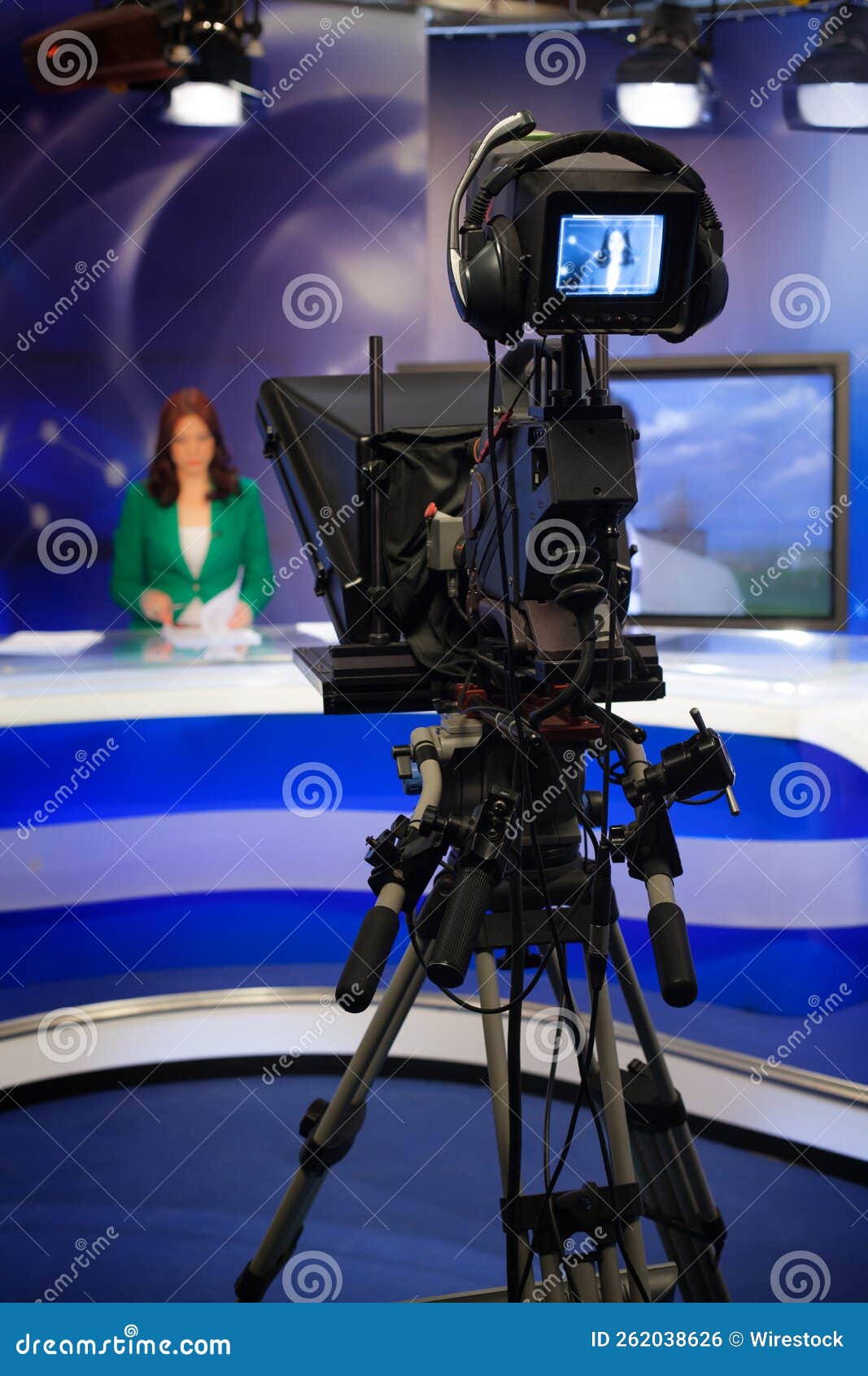 Video Camera Lens - Recording a Show in a TV Studio Stock Photo - Image ...