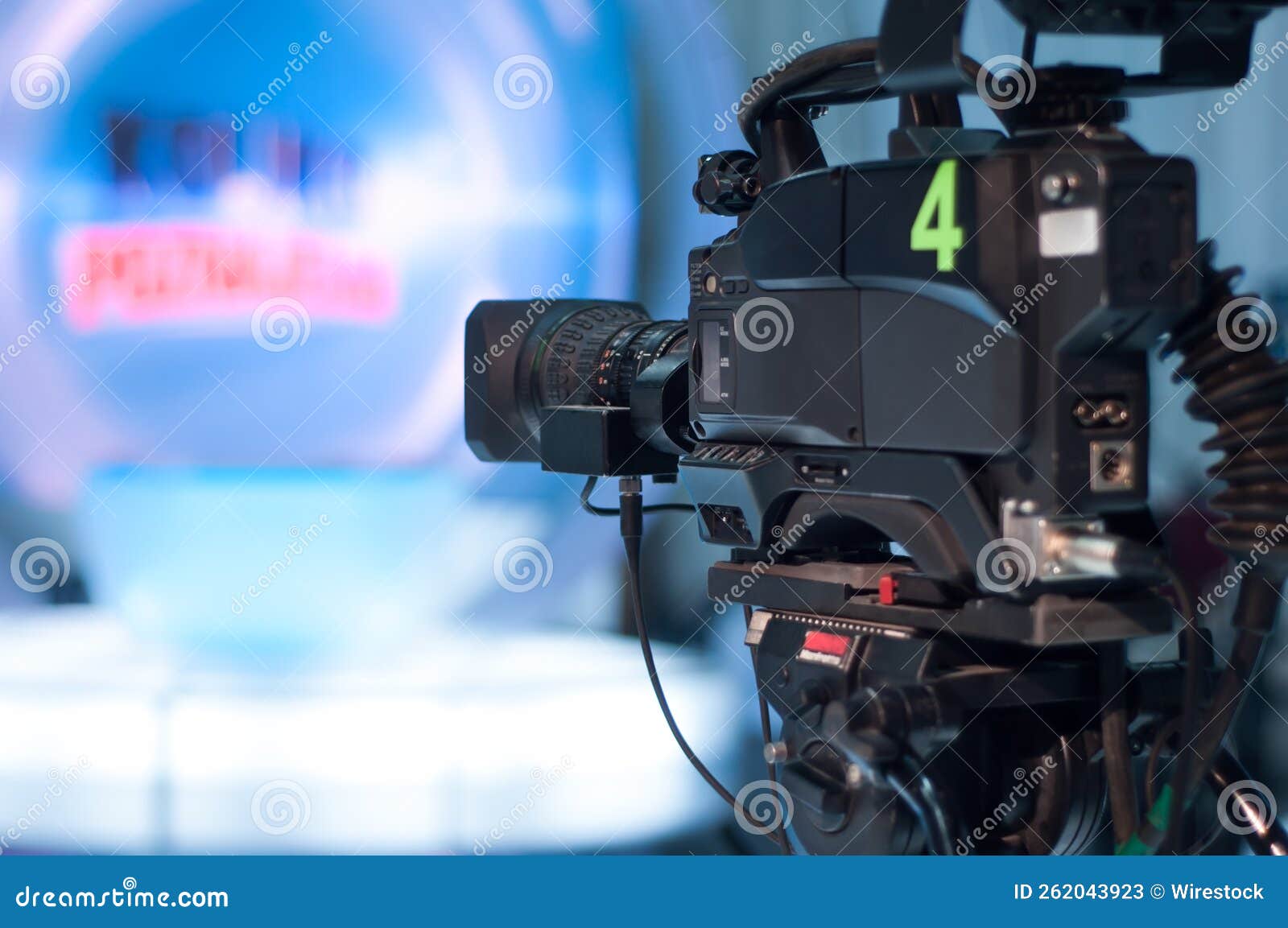 Video Camera Lens - Recording a Show in a TV Studio Stock Image - Image ...