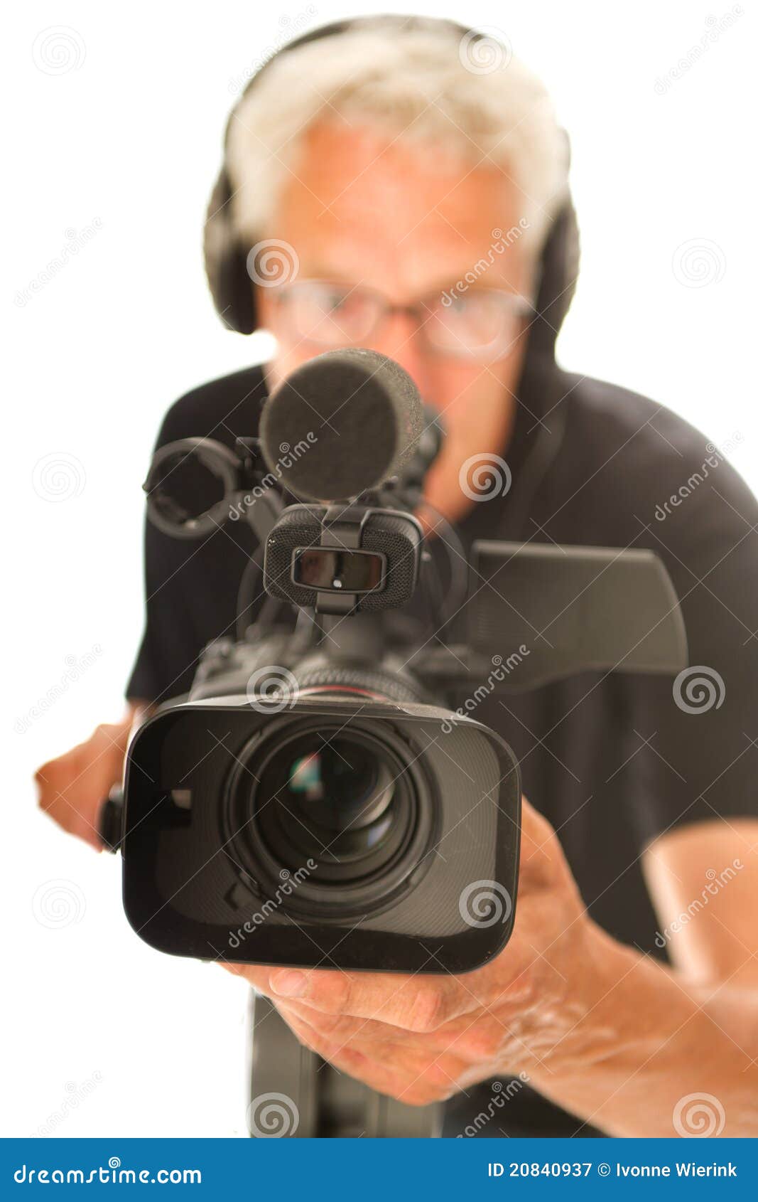 Video camera man stock image. Image of elderly, recording - 20840937