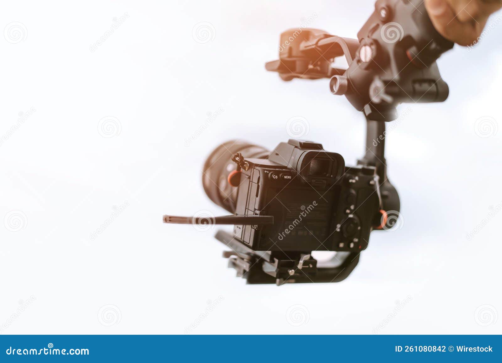 Video Camera Man Operator Working with Professional Equipment Stock ...