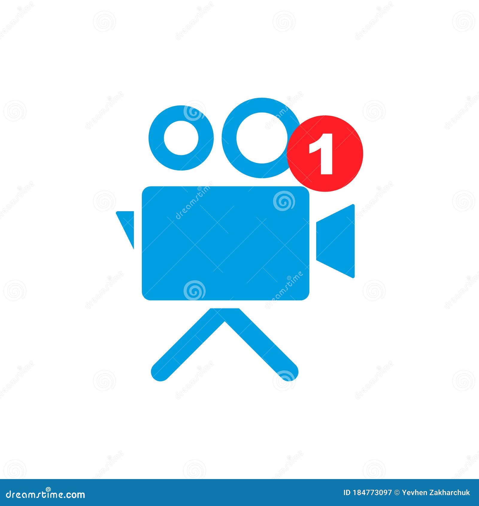 Video Camera with Notification Icon Vector. for Photoshop, Online ...