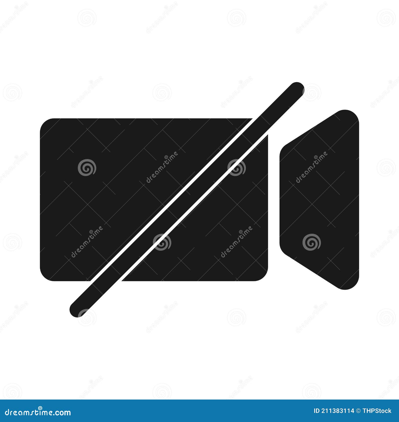 Video Camera Off Vector Icon Stock Vector - Illustration of multimedia ...