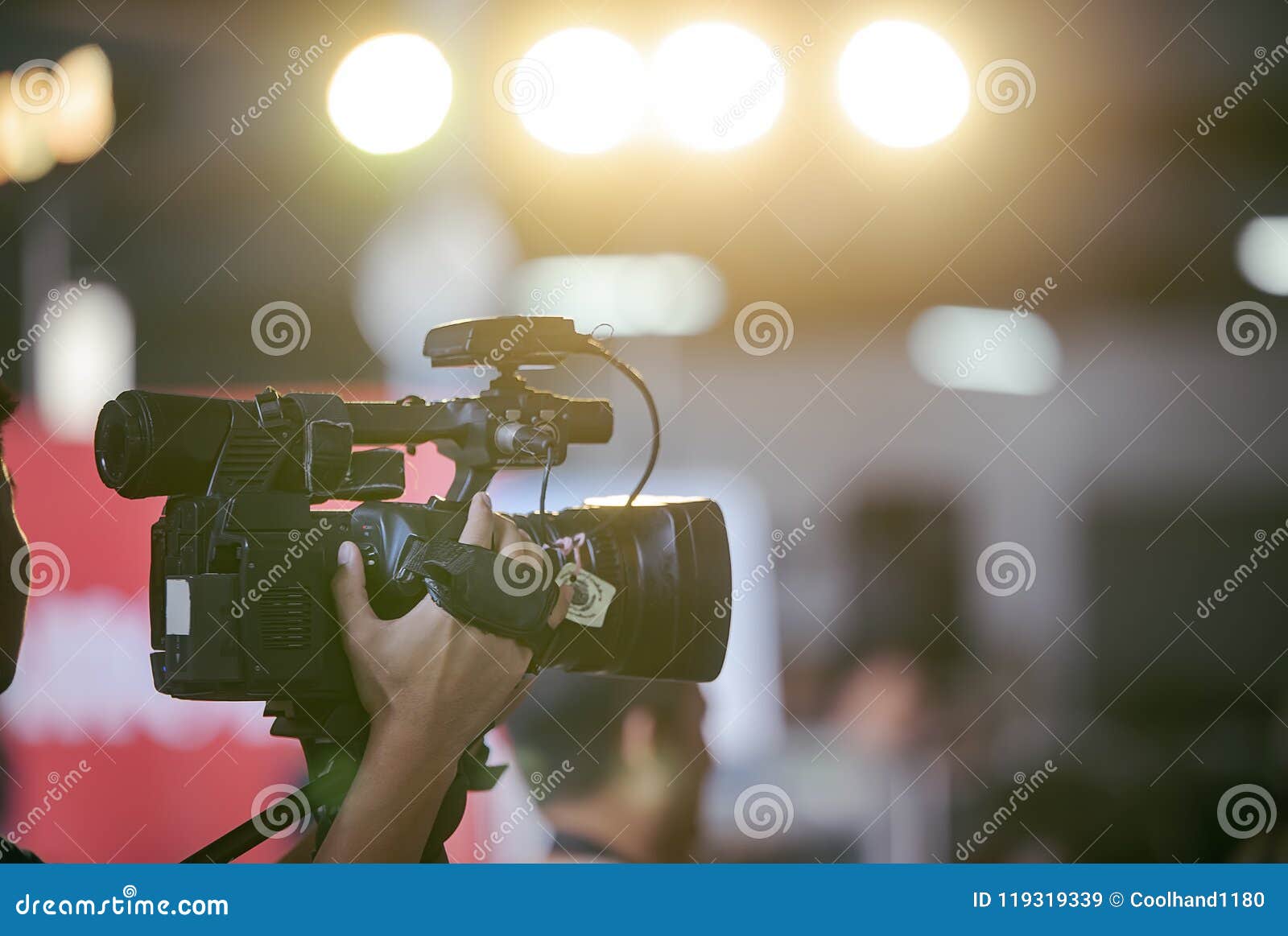 Video Camera Operator Working with His Equipment Stock Image - Image of ...