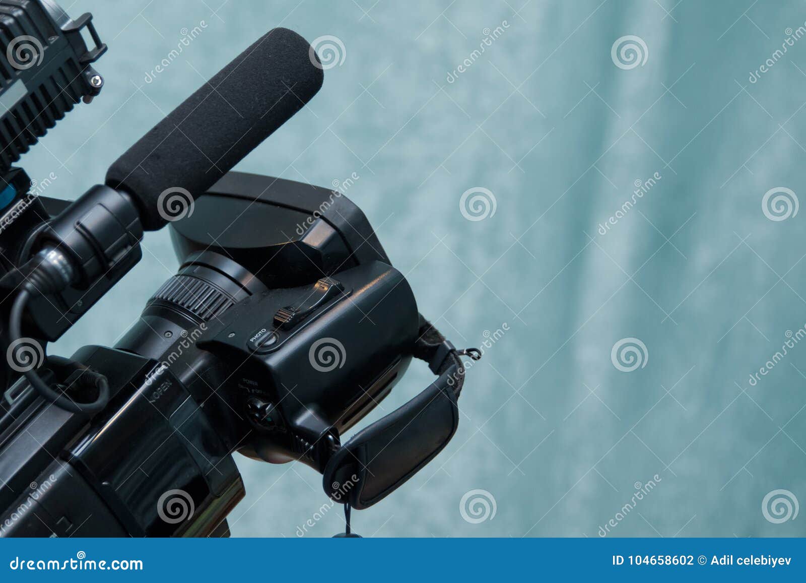 Video Camera Operator Working with His Equipment Video Camera Taking ...