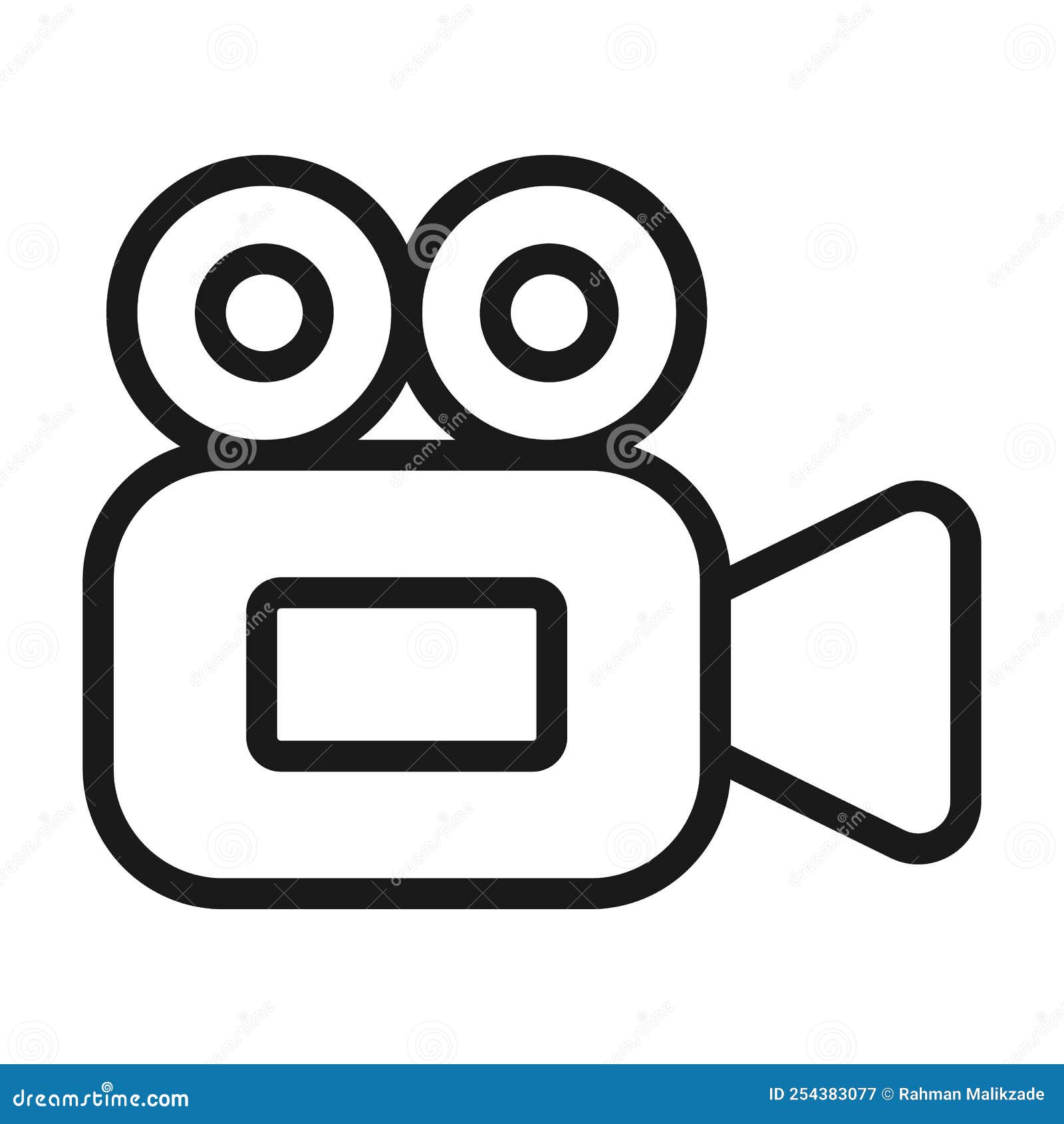 Video Camera Outline Icon. Camera Thin Line Vector Illustration Stock ...
