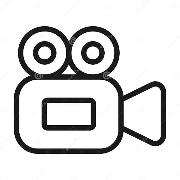 Video Camera Outline Icon. Camera Thin Line Vector Illustration Stock ...