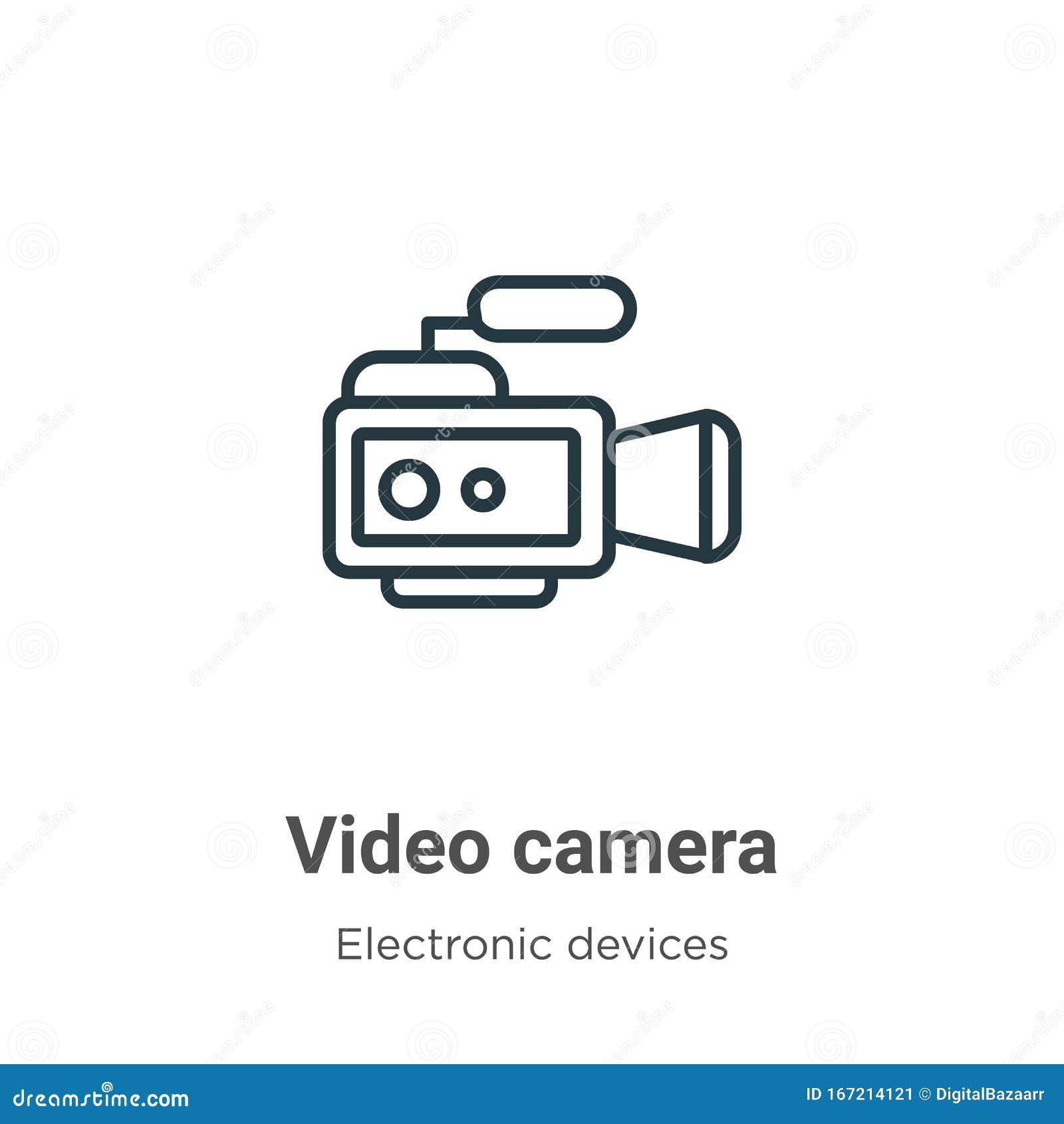 Video Camera Outline Vector Icon. Thin Line Black Video Camera Icon ...
