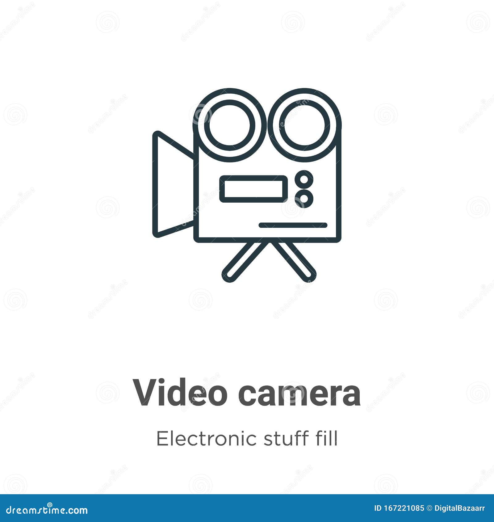 Video Camera Outline Vector Icon. Thin Line Black Video Camera Icon ...