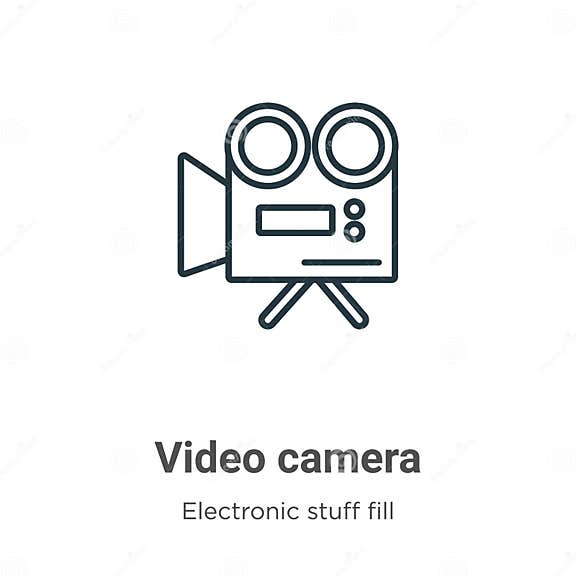Video Camera Outline Vector Icon. Thin Line Black Video Camera Icon ...