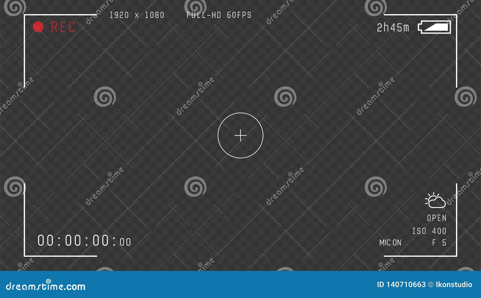 Video camera overlay stock vector. Illustration of icon - 140710663