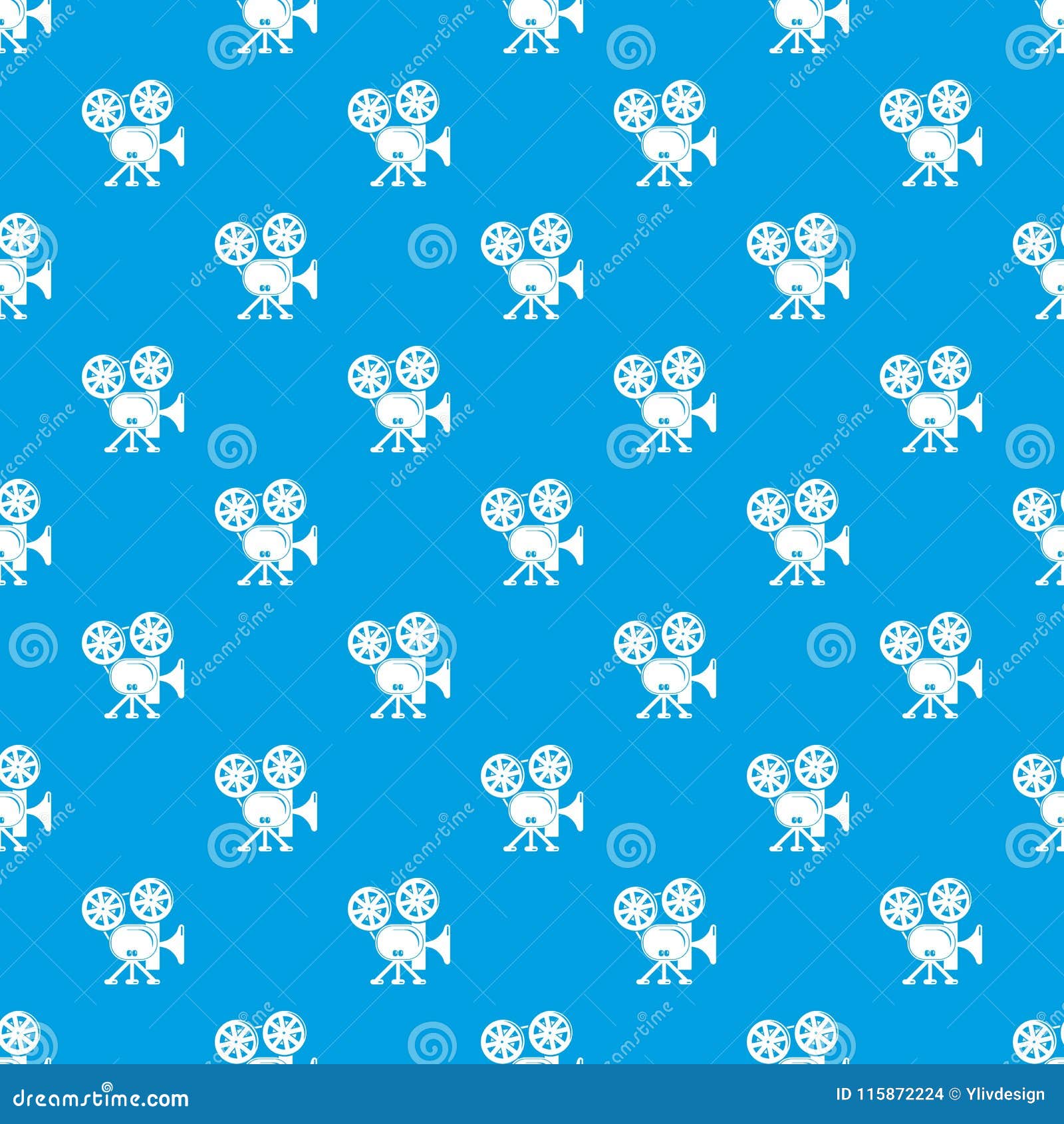 Video Camera Pattern Vector Seamless Blue Stock Vector - Illustration ...