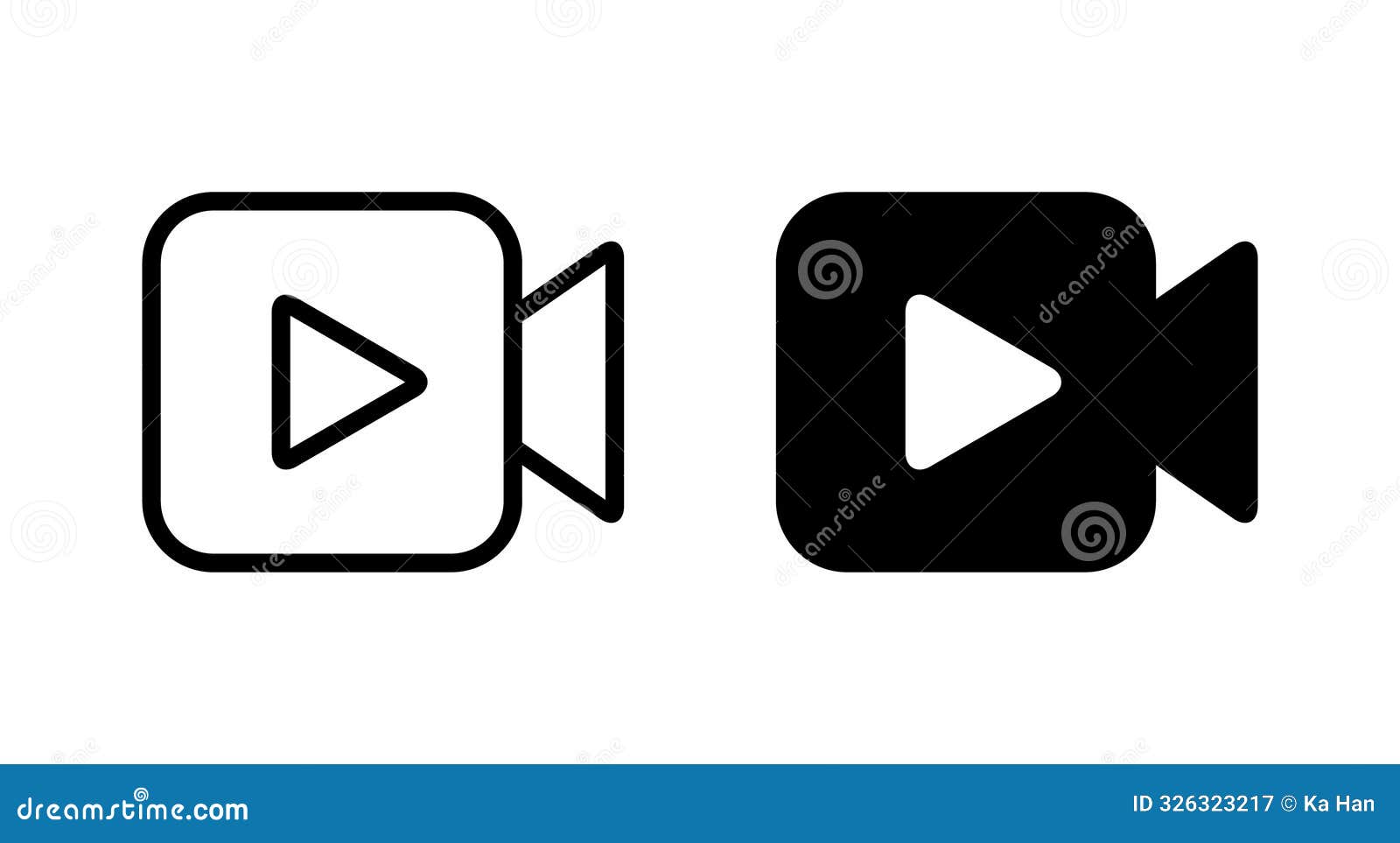 Video Camera with Play Button Icon in Generic Design Stock Illustration ...