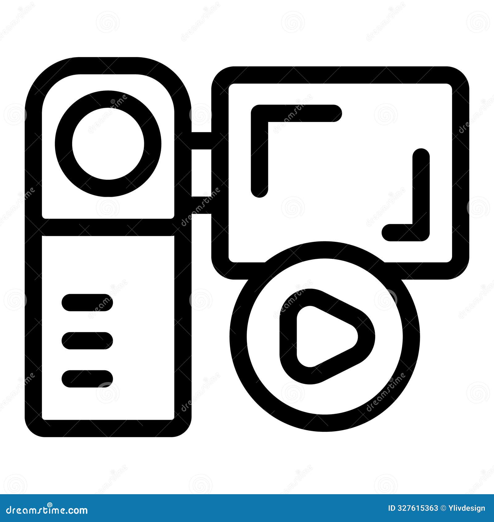 Video Camera Recording Live Event with Play Button Icon Stock Vector ...