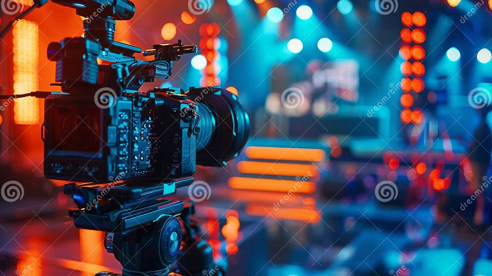 Video Camera Recording Stage Performance Stock Image - Image of ...