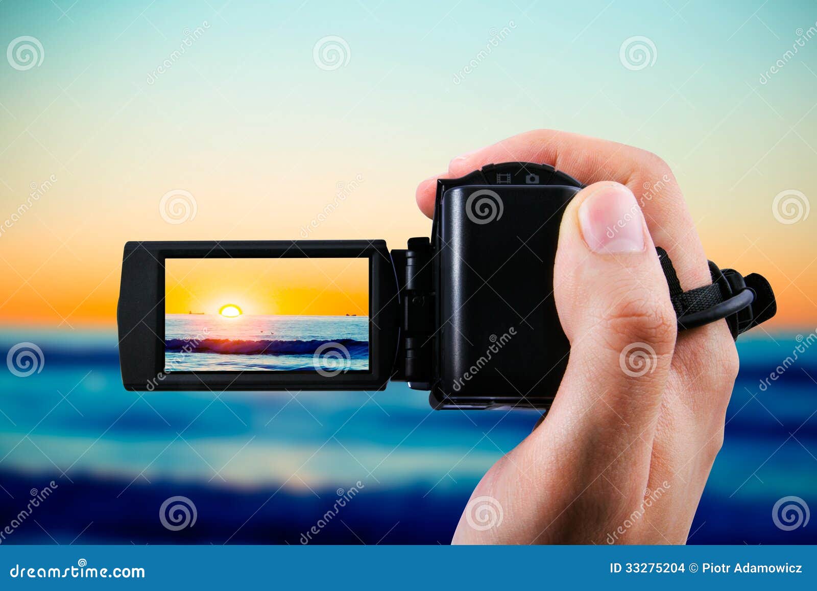 Video Camera Recording Sunset Stock Photo - Image of video, front: 33275204