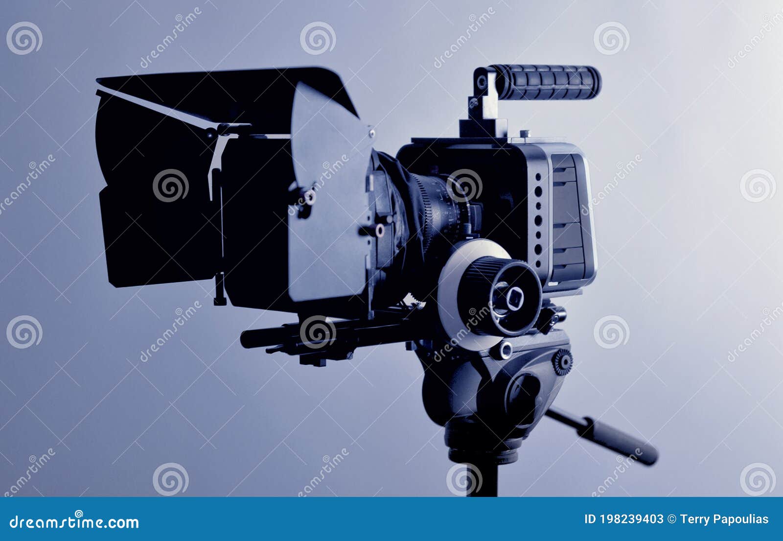 Video Camera Rig on a Tripod, Ready for Shooting Stock Image - Image of ...
