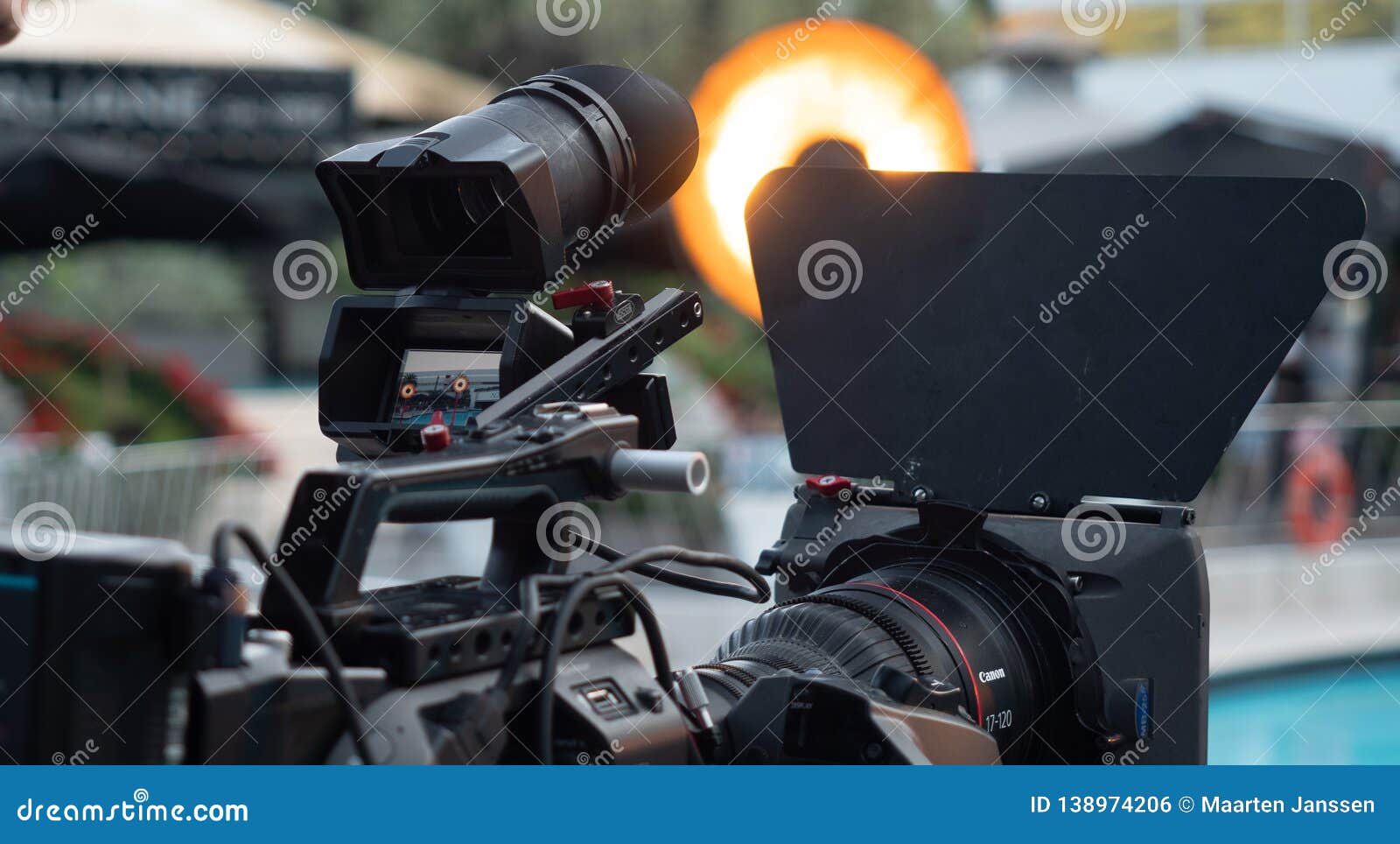 Video camera on set editorial photo. Image of lights - 138974206