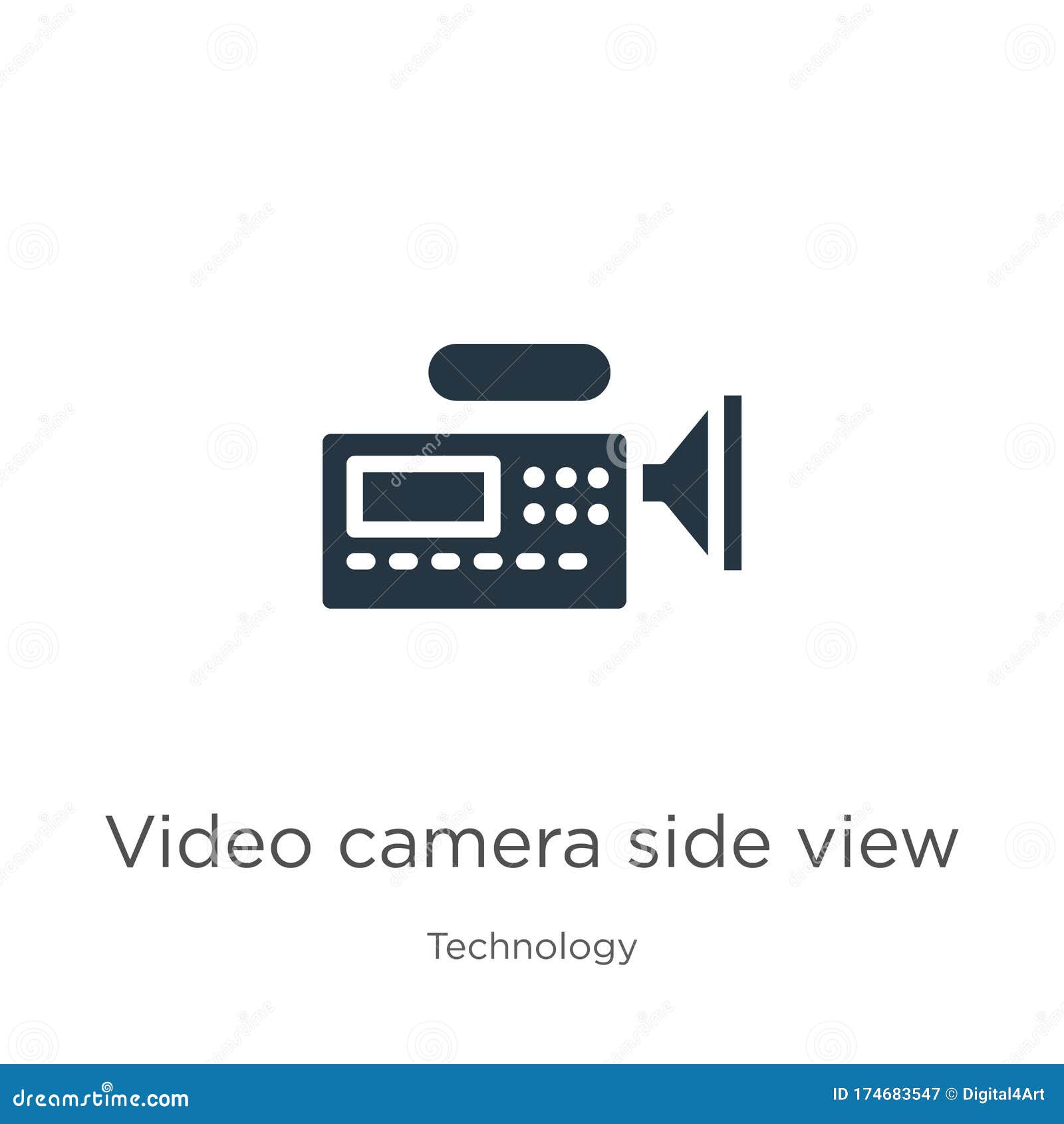 Video Camera Side View Icon Vector. Trendy Flat Video Camera Side View ...