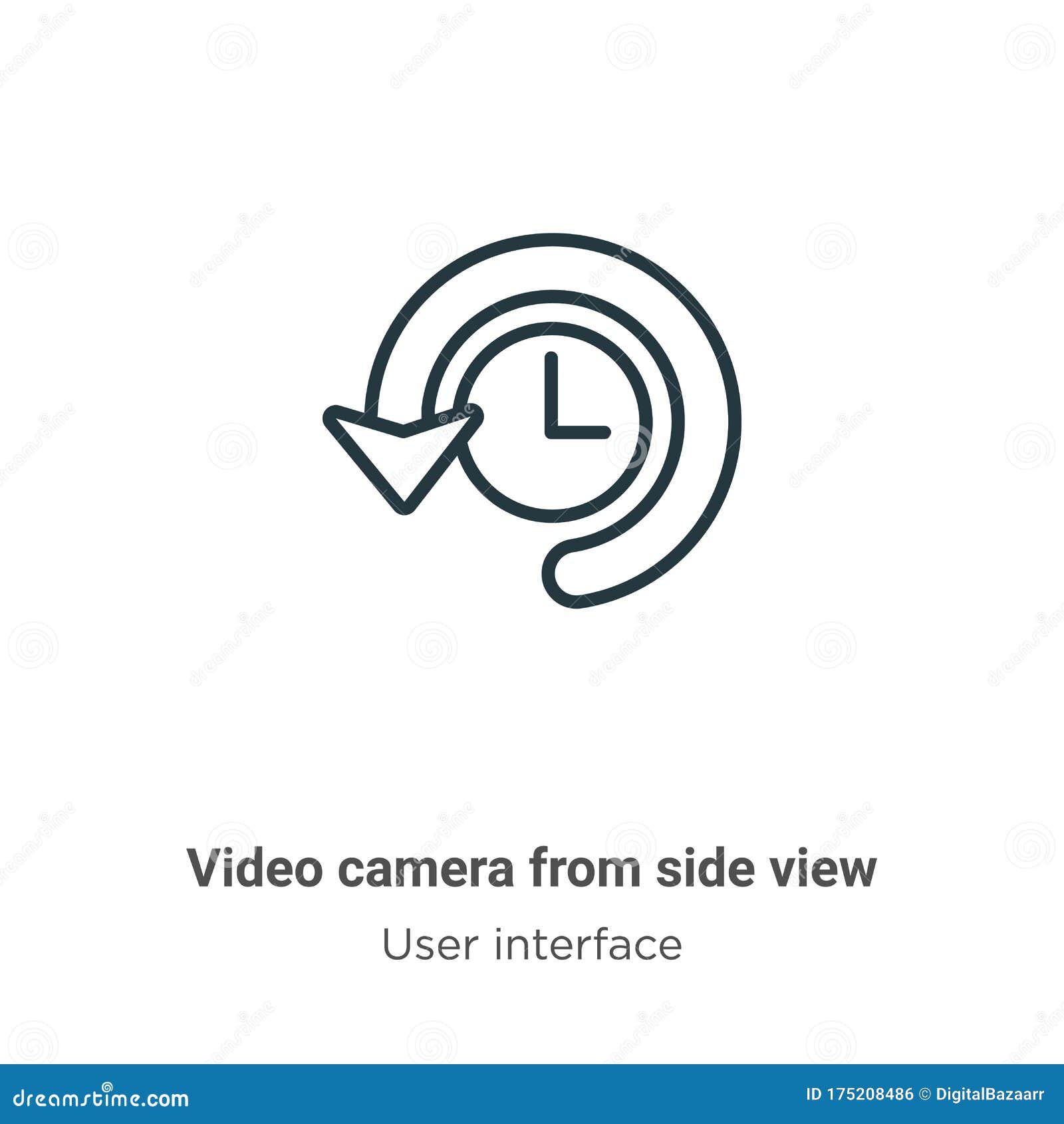 Video Camera from Side View Outline Vector Icon. Thin Line Black Video ...