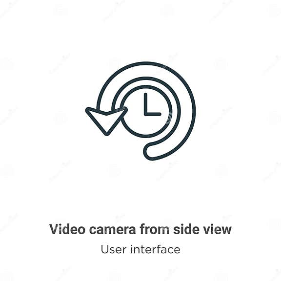 Video Camera from Side View Outline Vector Icon. Thin Line Black Video ...