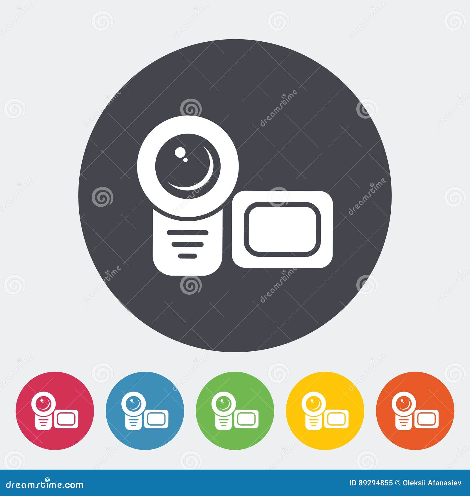 Video Camera Single Flat Icon. Stock Vector - Illustration of ...