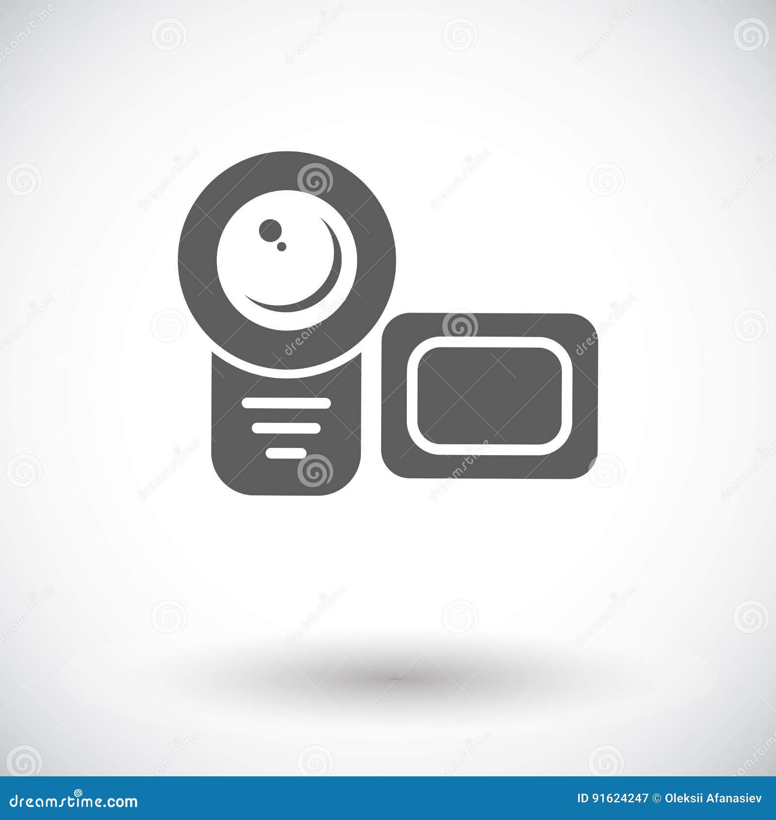 Video Camera Single Flat Icon. Stock Vector - Illustration of ...