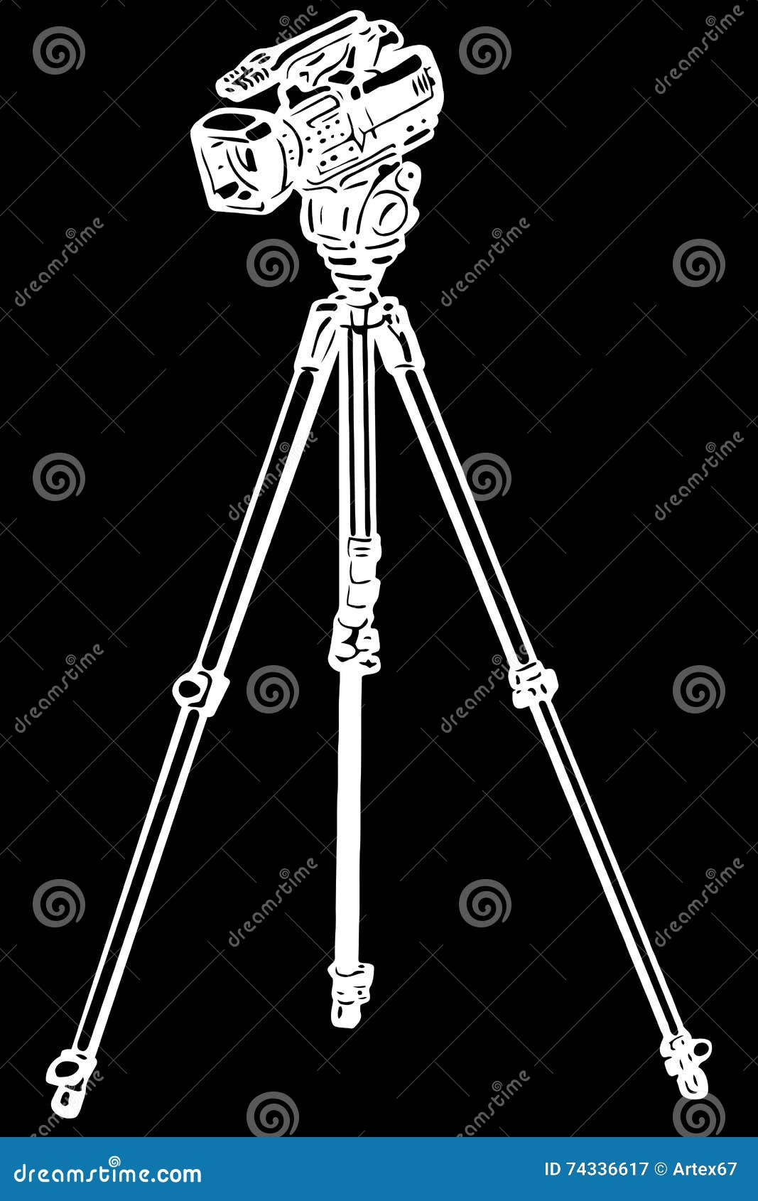 Video Camera On A Tripod Cartoon Vector | CartoonDealer.com #74336617