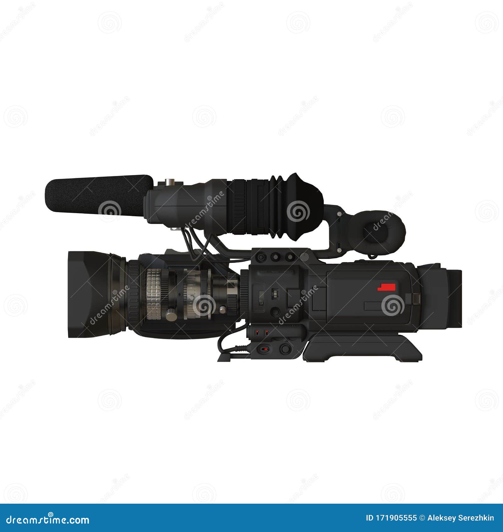 A Video Camera on a White Background. Isolate Stock Illustration ...