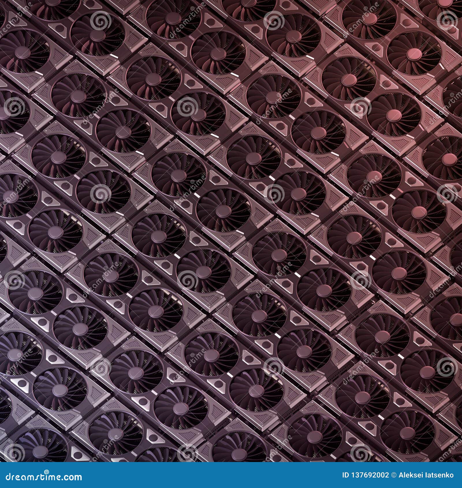 Video Card 3d Illustration GPU Blockchain Backdrop Stock Illustration ...