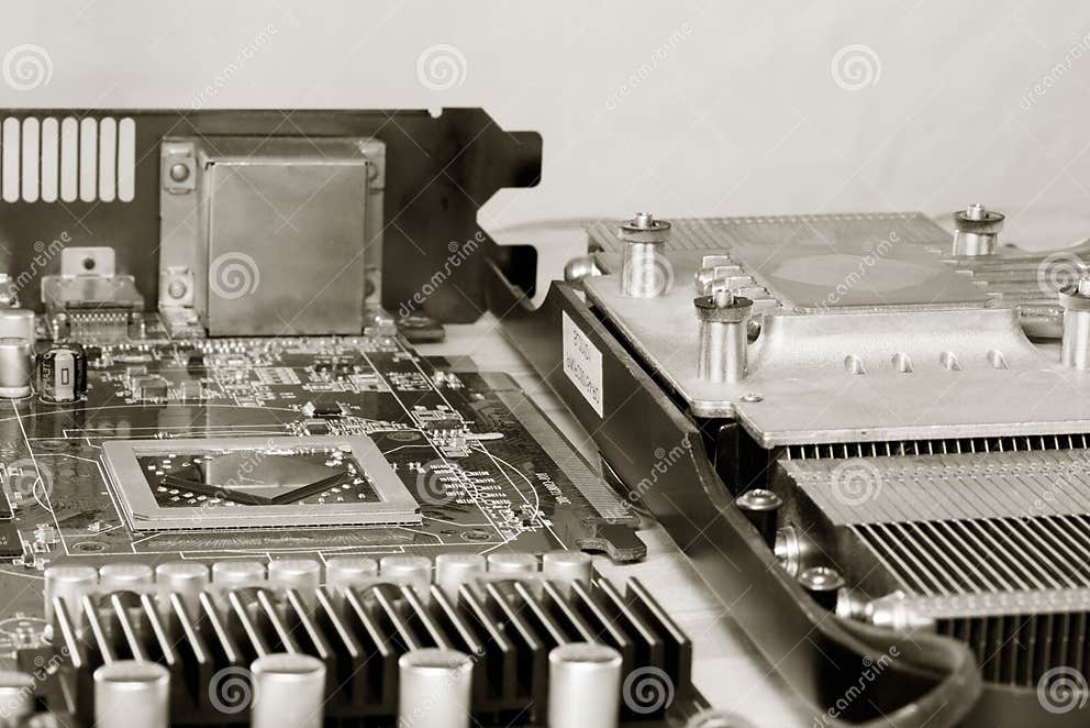 Video Card in an Exploded View a Close-up Stock Image - Image of copper ...