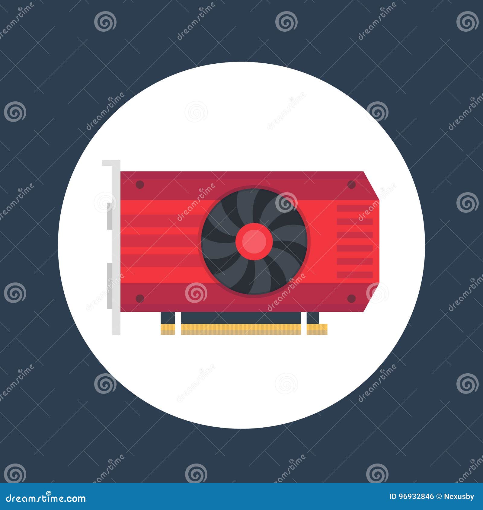 Video card icon stock vector. Illustration of port, video - 96932846