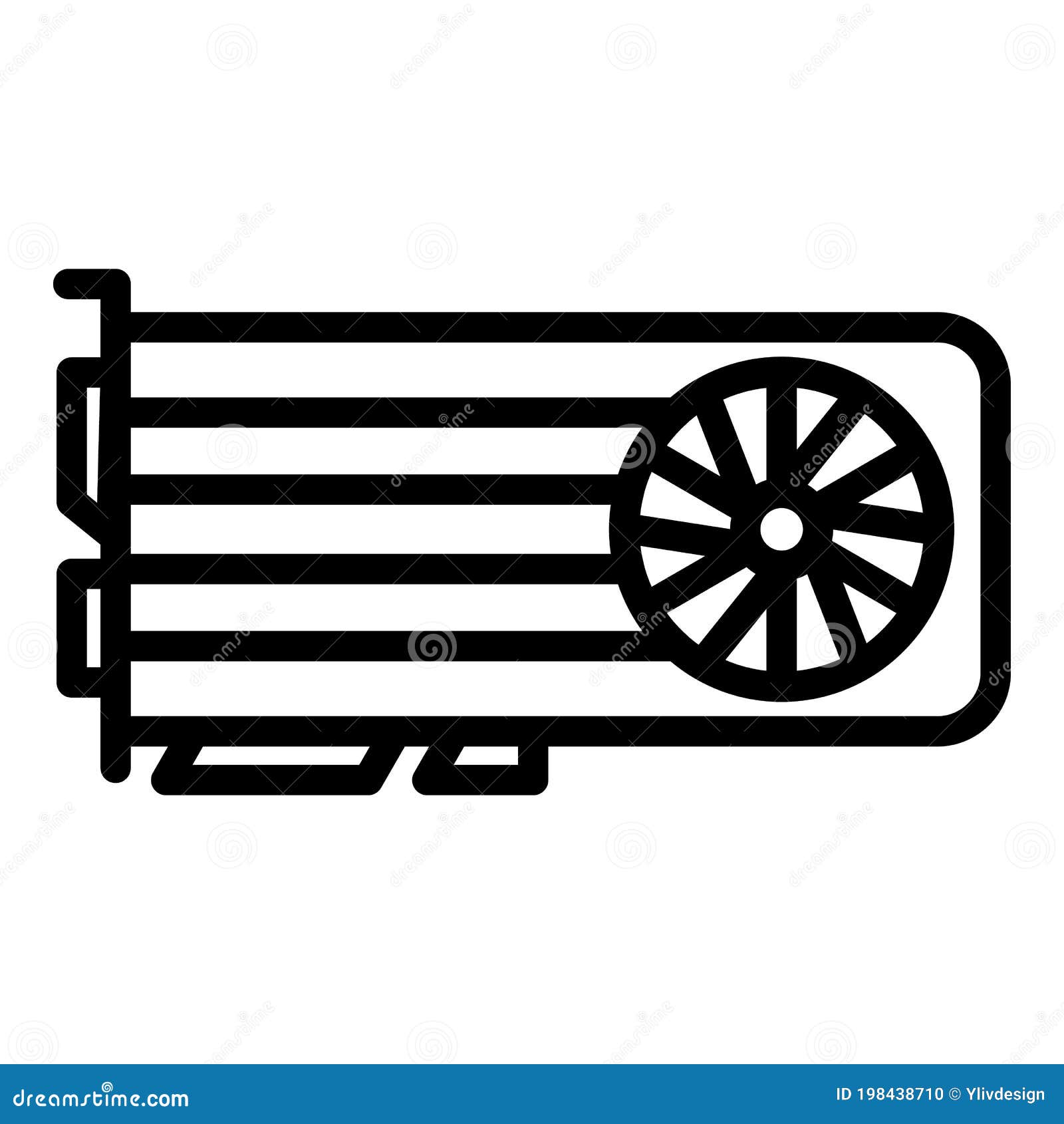 Video Card Icon, Outline Style Stock Vector - Illustration of device ...