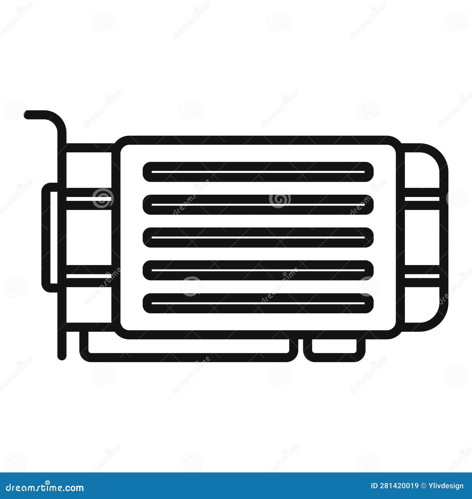 Video Card Icon Outline Vector. Pc Gpu Stock Vector - Illustration of ...