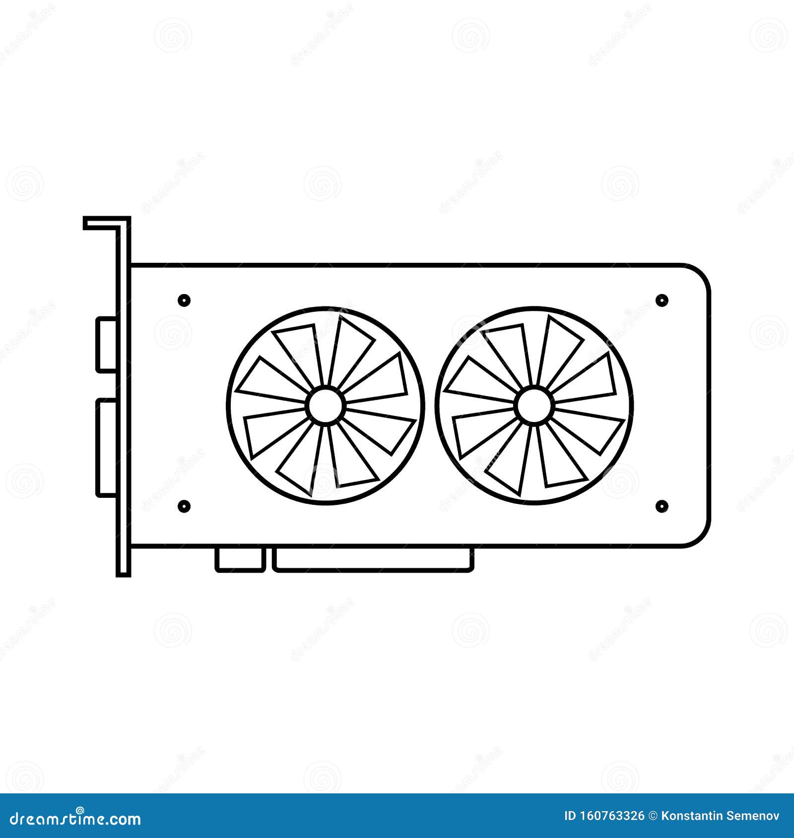 Video card icon stock illustration. Illustration of cooler - 160763326