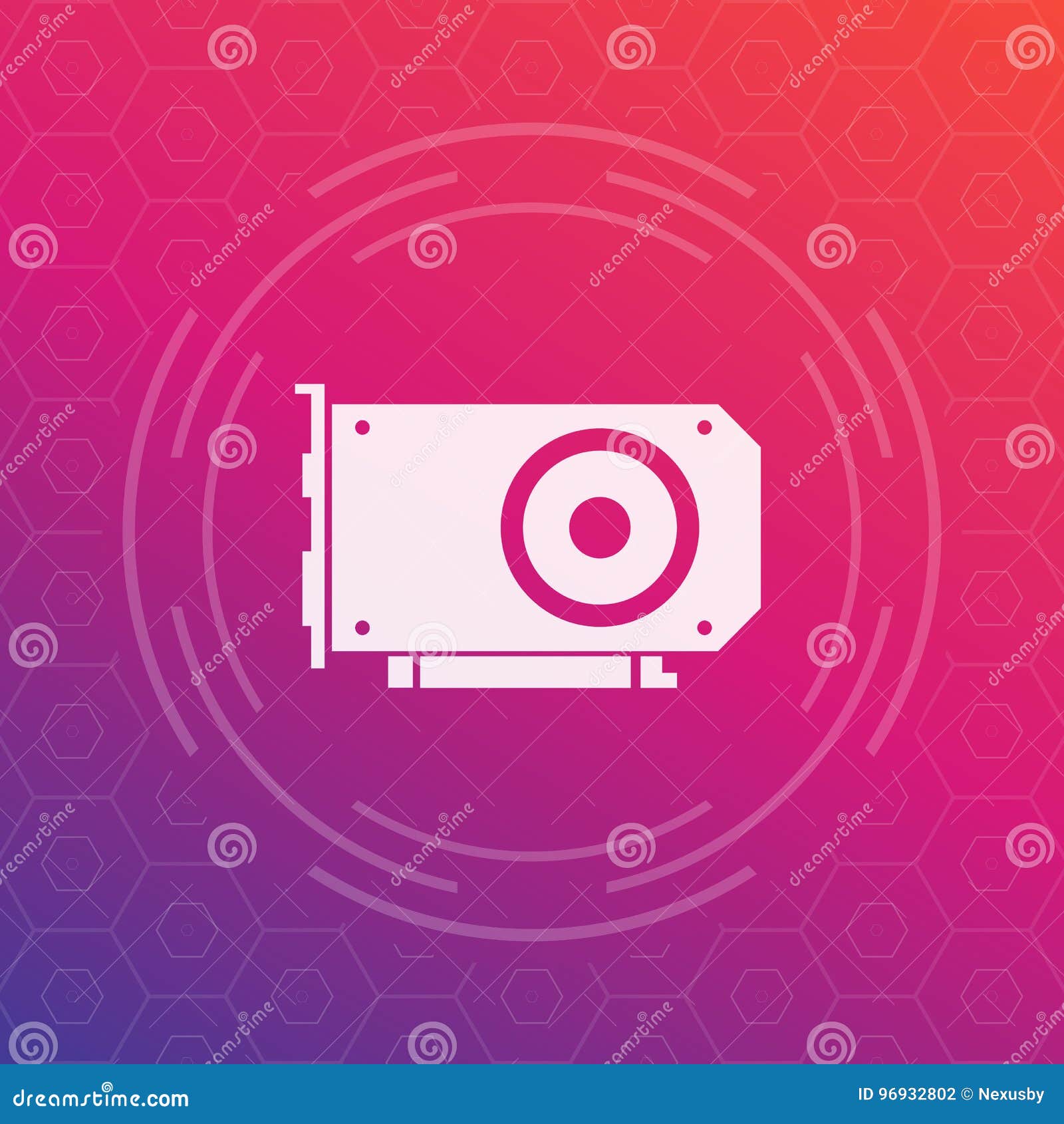 Video card vector icon stock vector. Illustration of tech - 96932802
