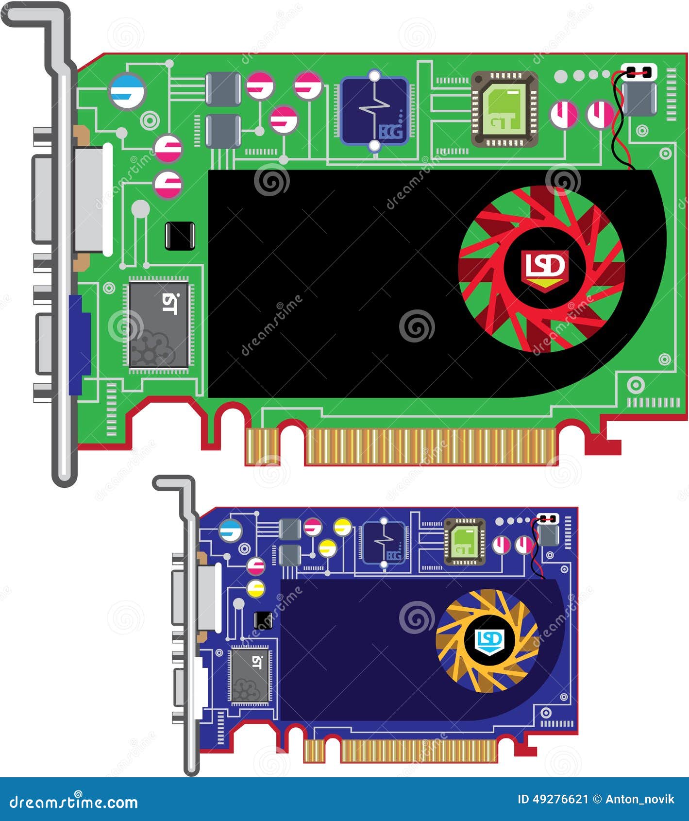 Video Card Vector stock vector. Illustration of industry - 49276621