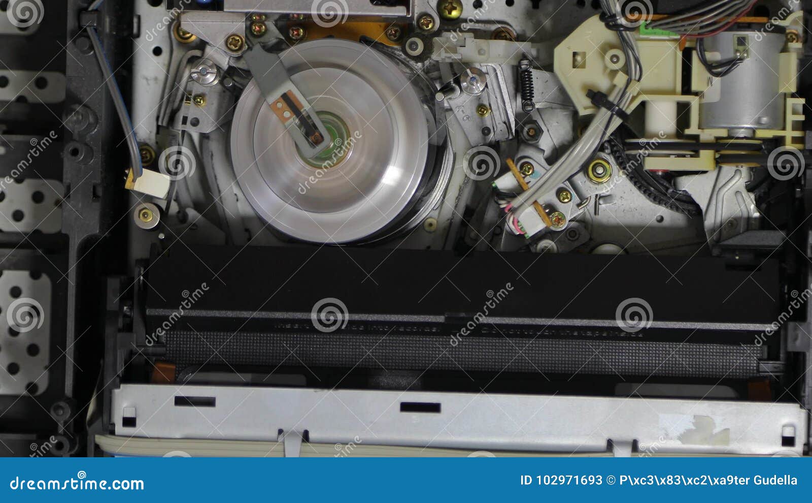 VHS Video Tape Player Inside Stock Video - Video of internal, movie ...