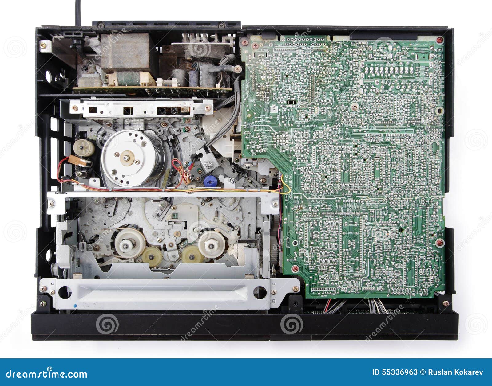 Video Cassette Recorder. Inside. Stock Image - Image of dust, black ...