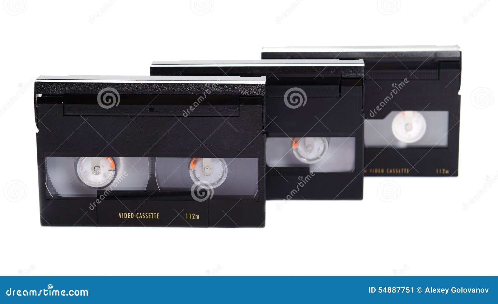VHS Video Cassettes On A Blue Background. Royalty-Free Stock ...
