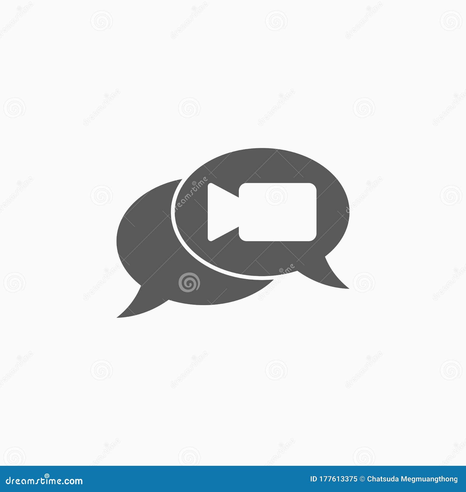 Video Chat Icon, Video Call Vector Stock Vector - Illustration of ...