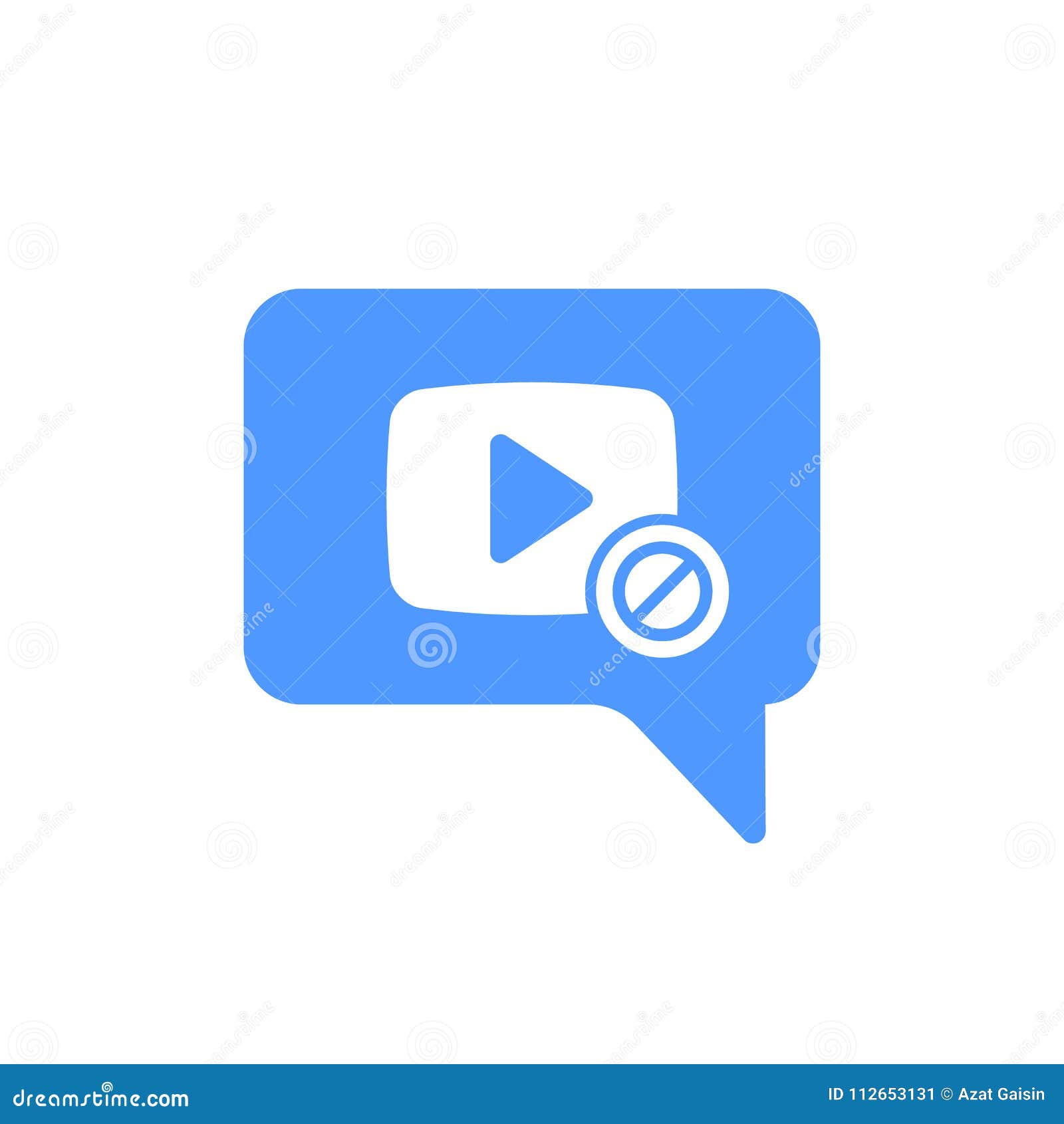 Video Chat Icon with Not Allowed Sign. Video Chat Icon and Block ...