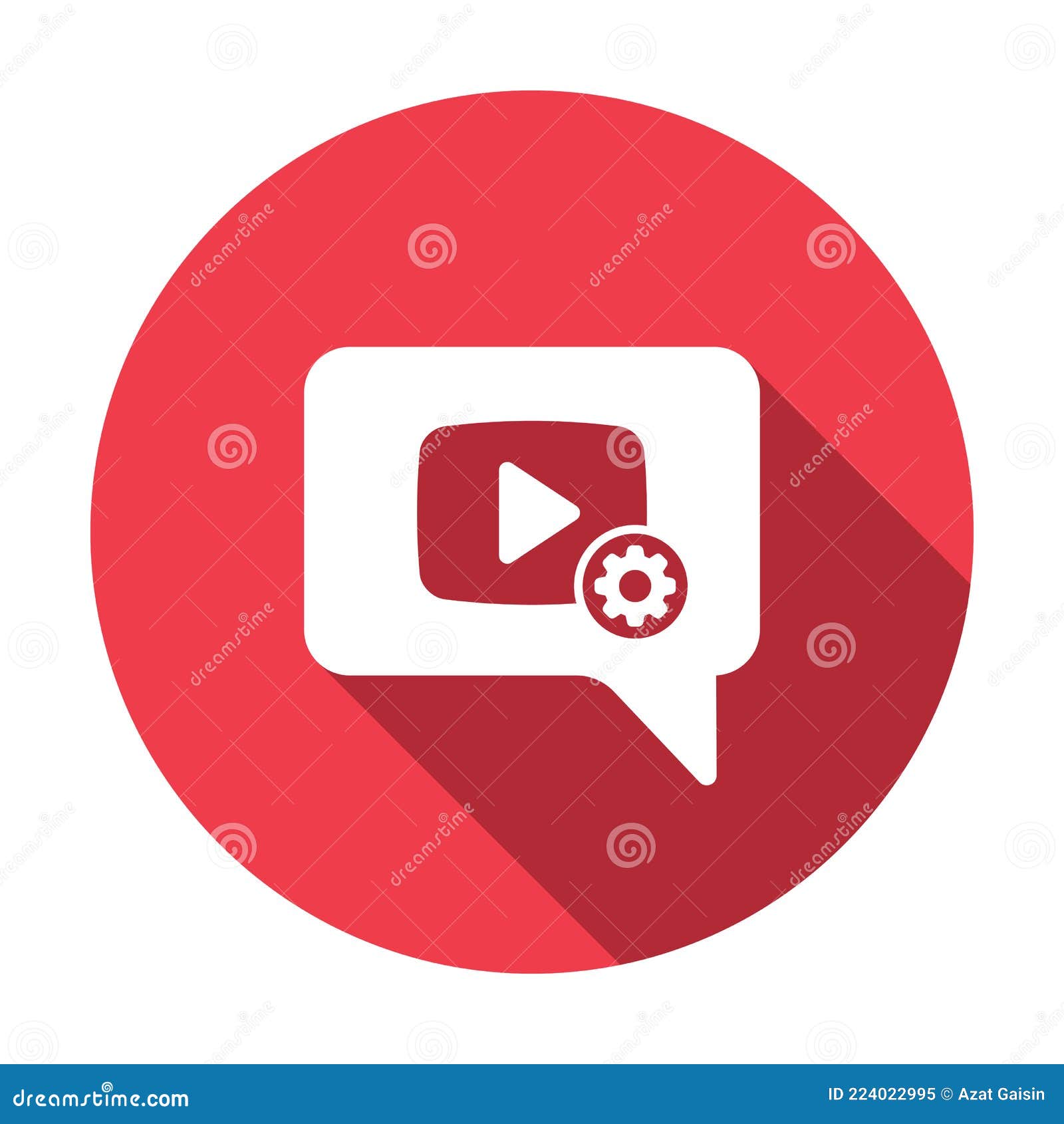 Video Chat Icon with Settings Sign. Video Chat Icon and Customize ...
