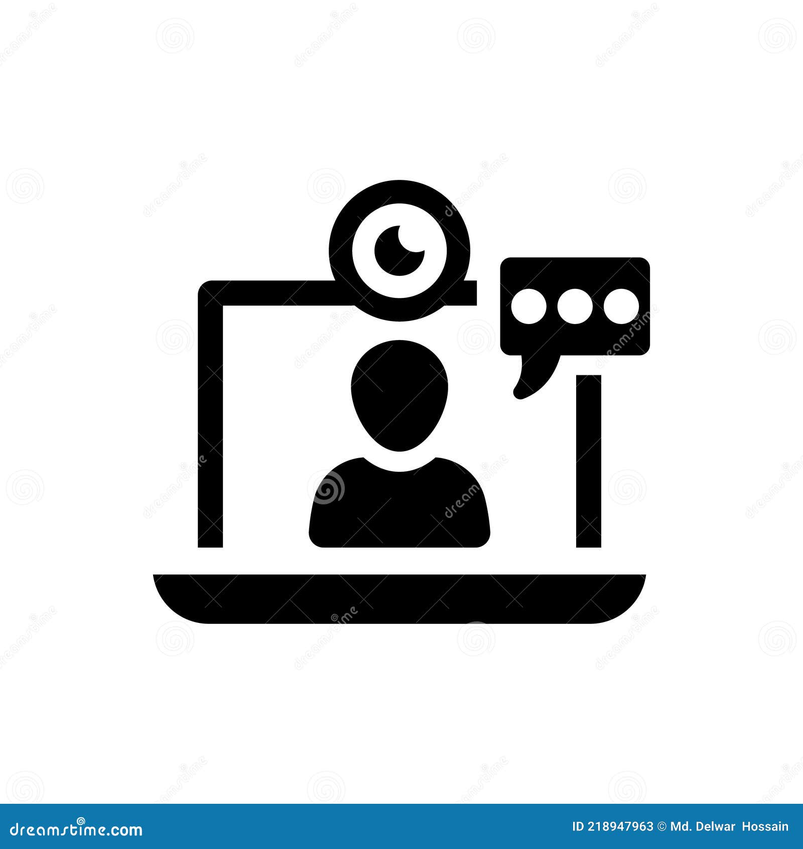 Video chat icon stock vector. Illustration of vector - 218947963